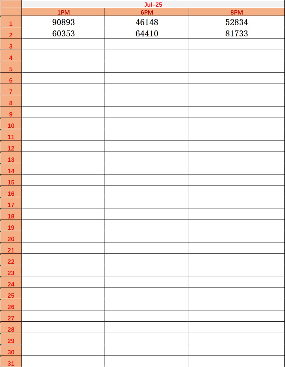 Dear Jackpot Result - Dear Lottery Result Chart